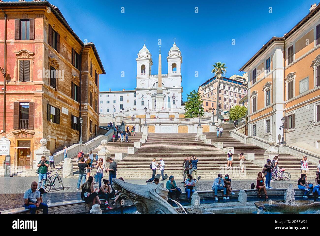 ROME - MAY 24: Church of Trinita dei Monti, iconic landmark at the top ...