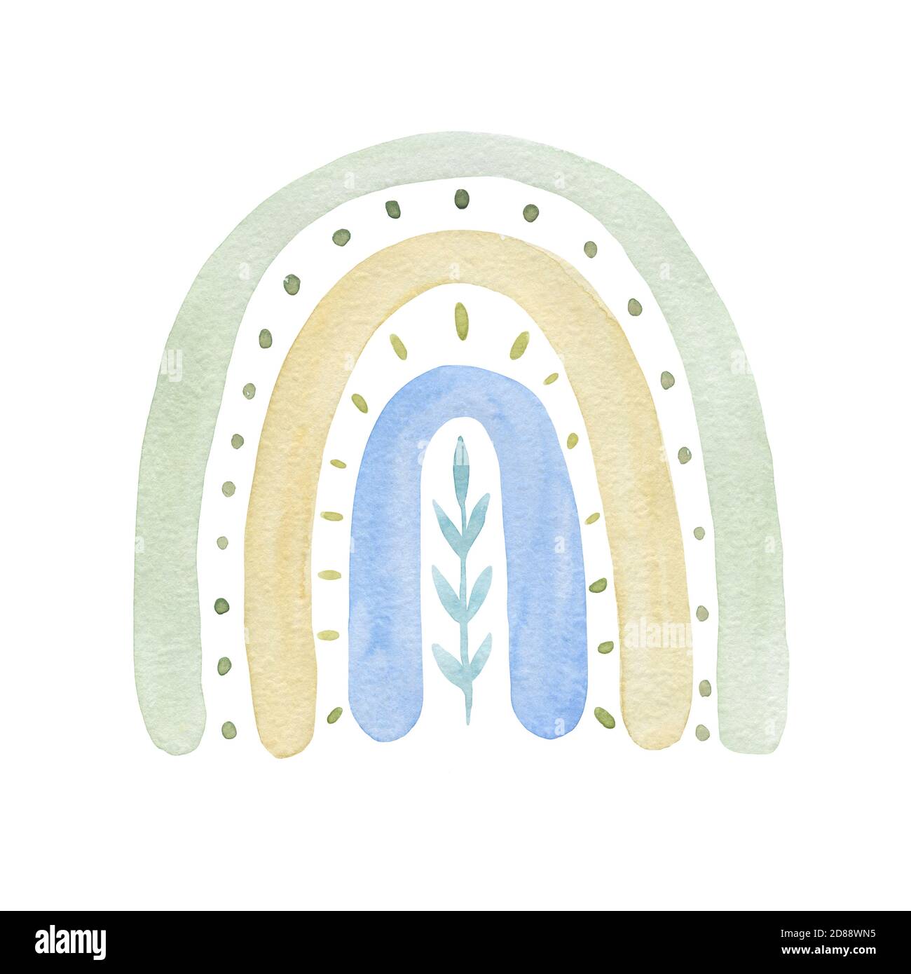 Cute watercolor colorful rainbow. A modern rainbow in pastel colors ...