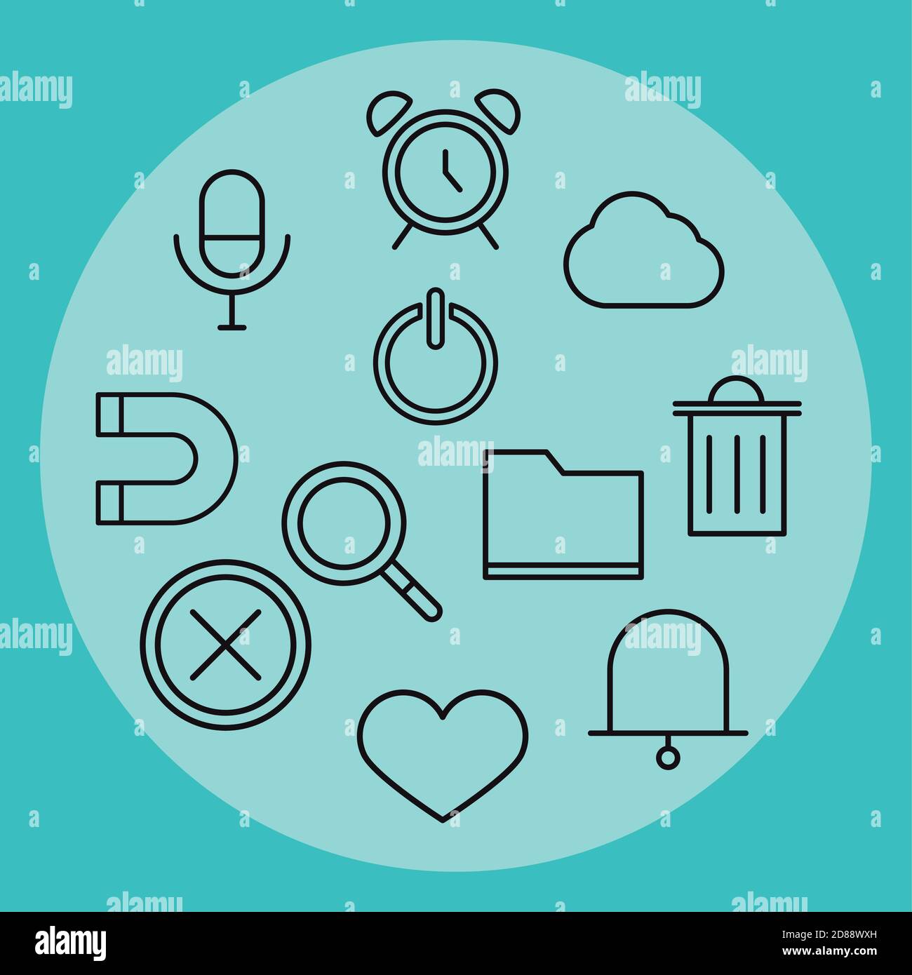 user interface web design and development collection items linear style ...