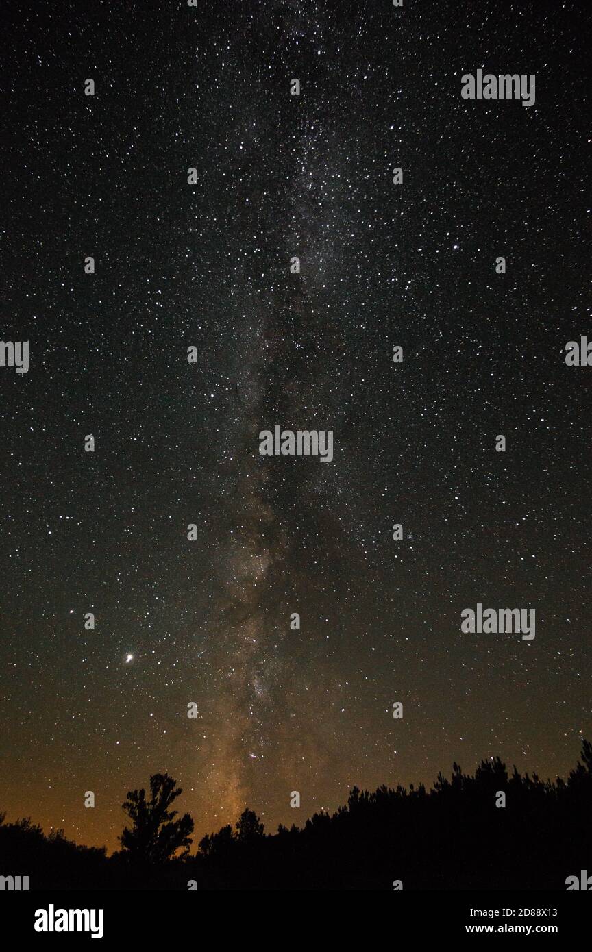 Starry sky in summer night with the Milky Way and great variety of ...