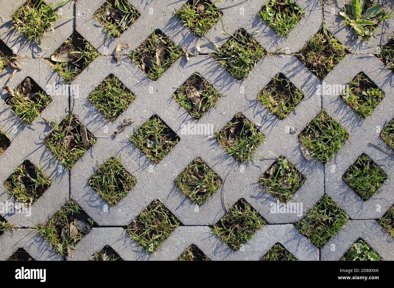 Grid block on the grass Stock Photo - Alamy