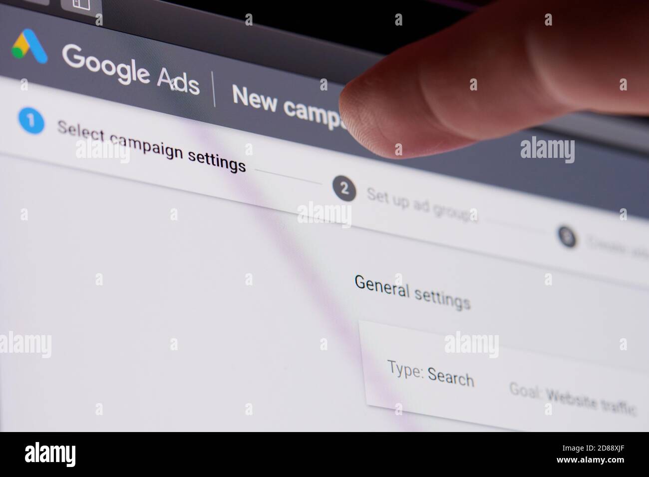 New york, USA - October 27, 2020: Creating new ad campaign in google ...