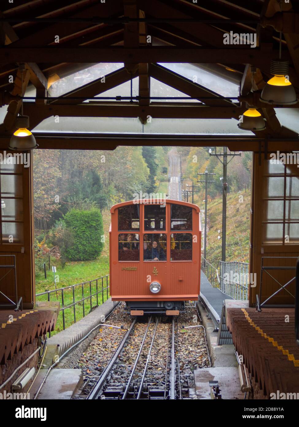 Heidelberg Bergbahn by the station at the top of the hill Stock Photo ...