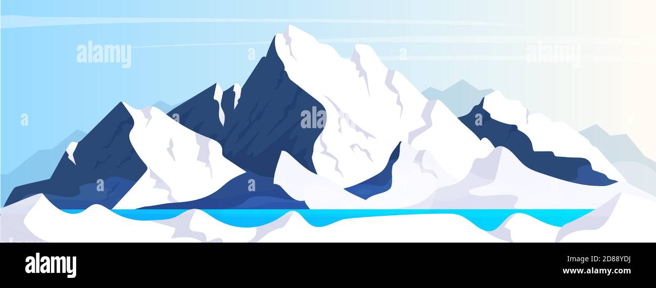 Mountain flat color vector illustration Stock Vector Image & Art - Alamy