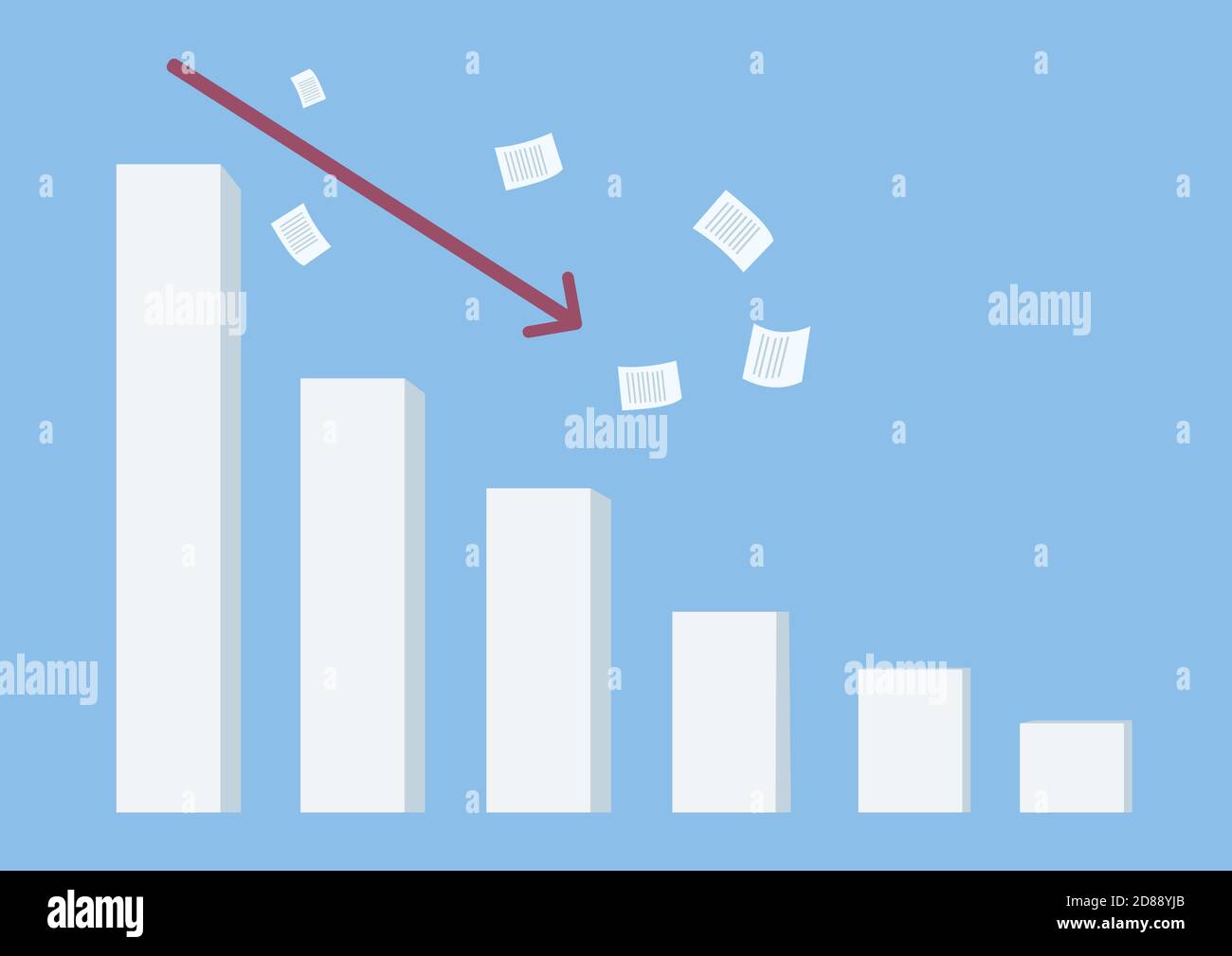 Financial crisis flat concept vector illustration Stock Vector Image ...