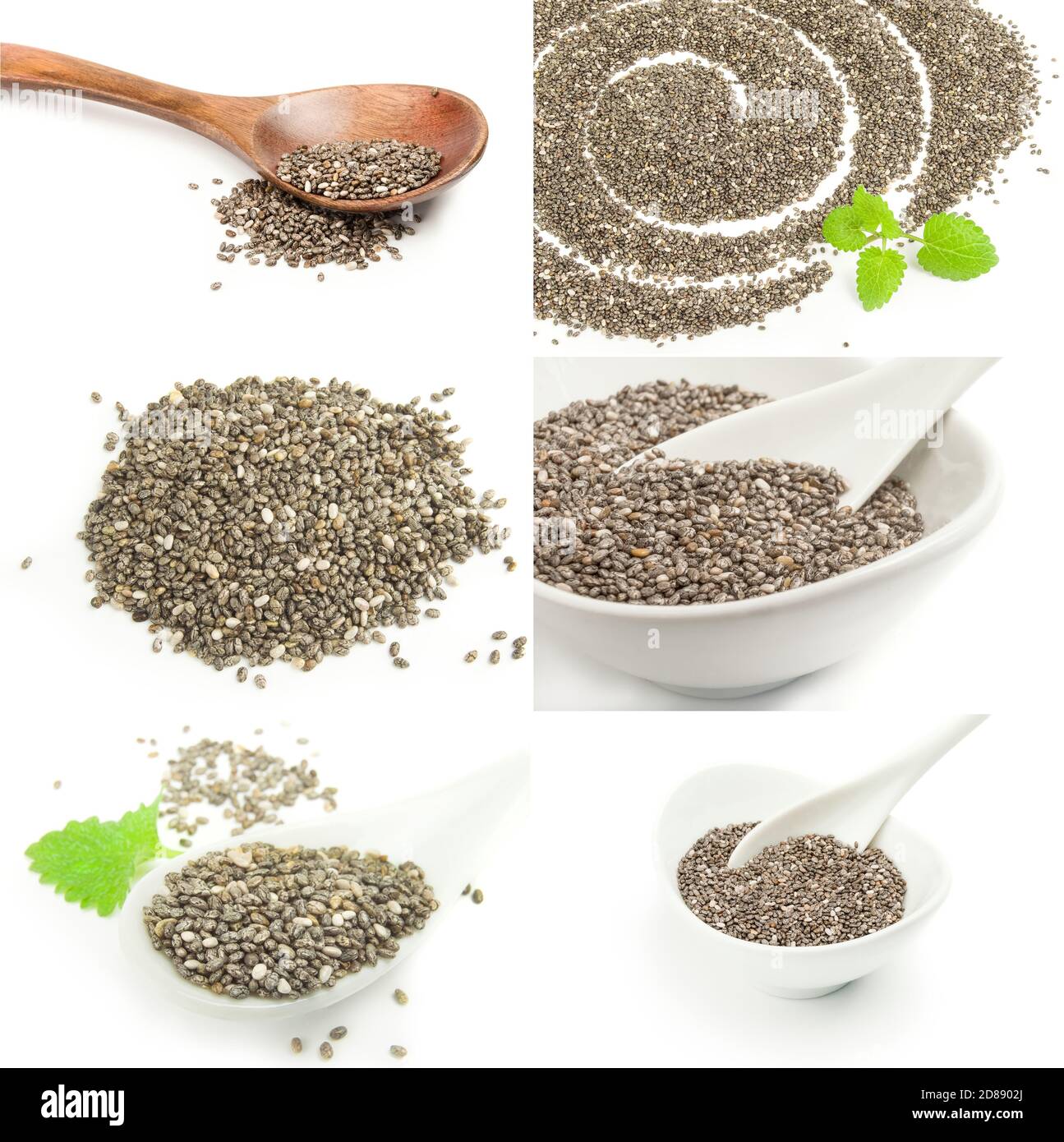 Set of chia seeds isolated on a white background cutout Stock Photo - Alamy