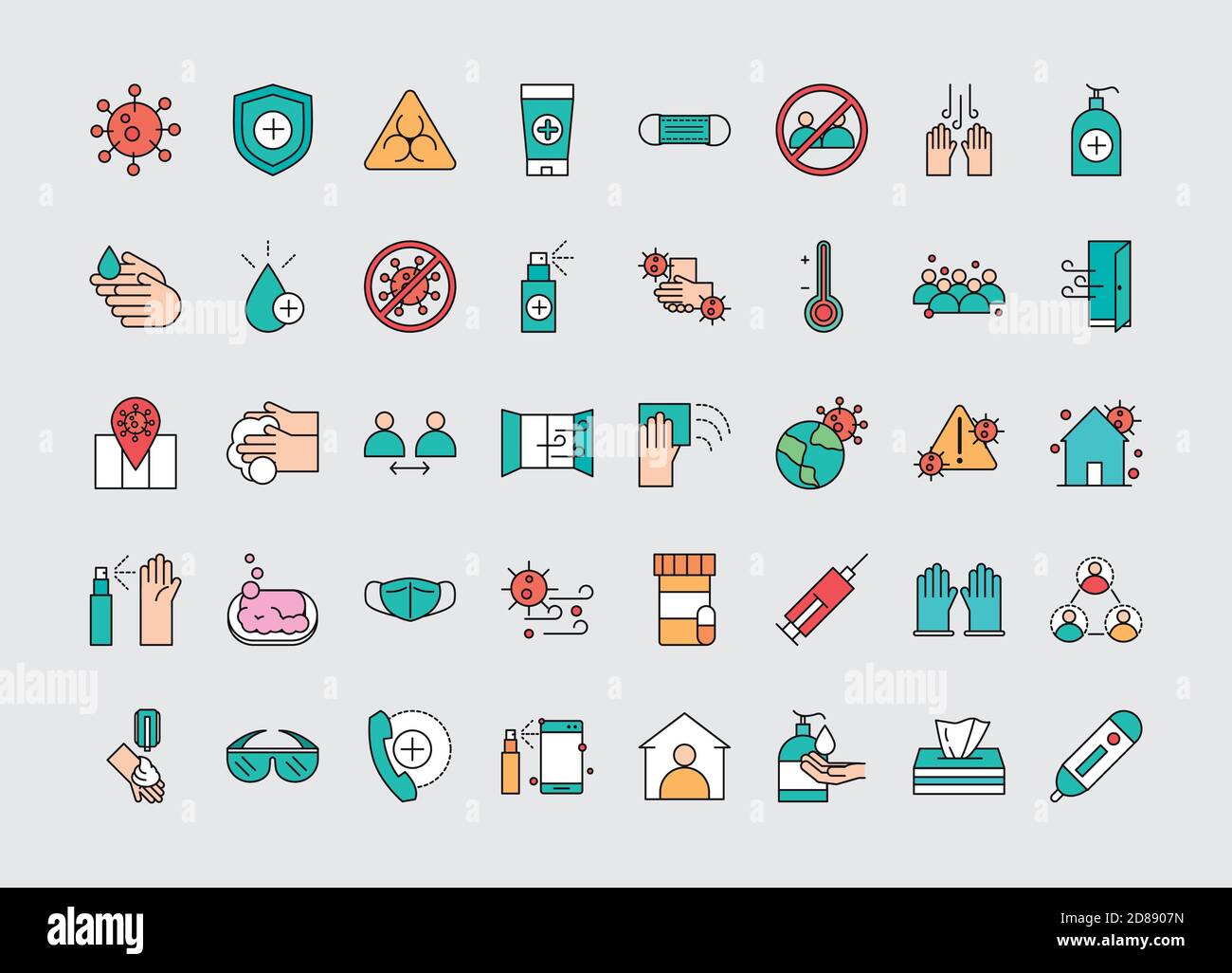 virus protection, contains such icons as protective measures vector ...