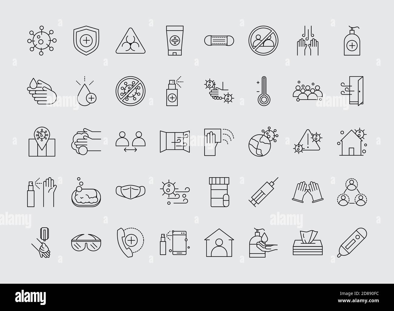 virus protection, contains such icons as protective measures vector ...