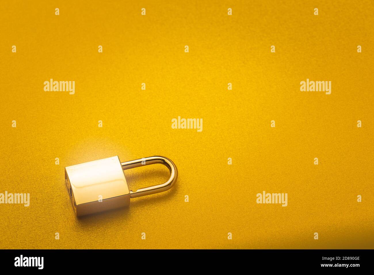 Golden lock on a golden background with empty space for text Stock ...