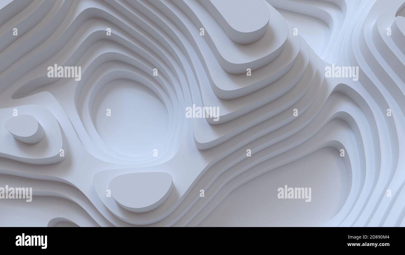 Abstract white background. Topography levels. Mapping relief design. 3d ...