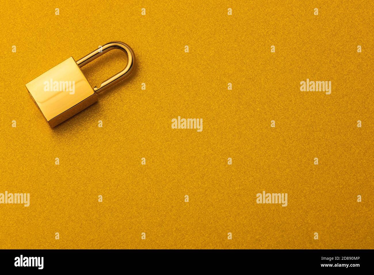 Golden lock on a golden background with empty space for text Stock ...