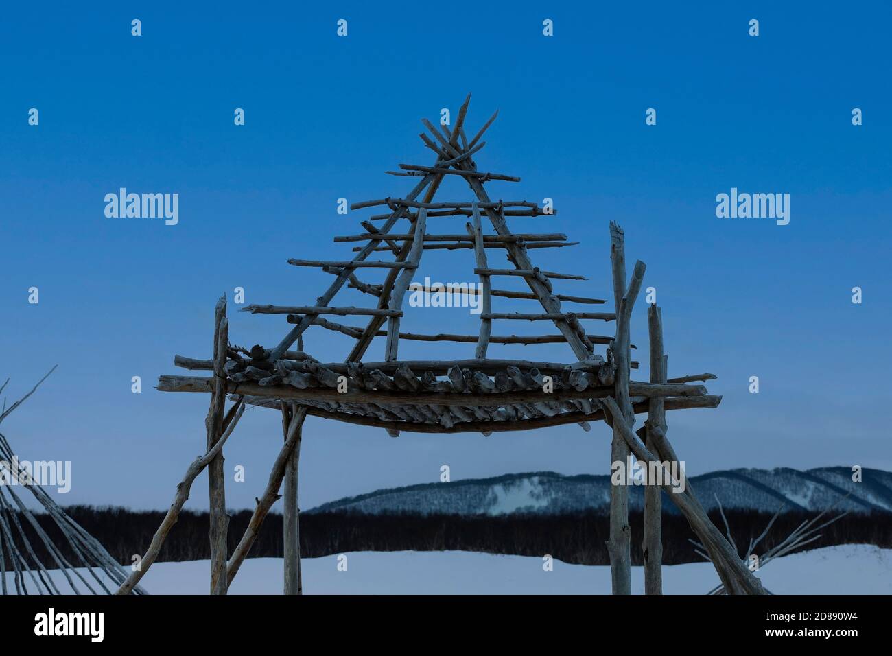 unfinished housing Northern aboriginal Koryaks in the Kamchatka ...