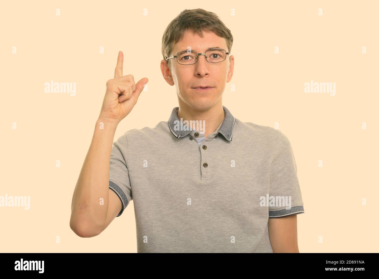 Finger pointing up vintage hi-res stock photography and images - Alamy