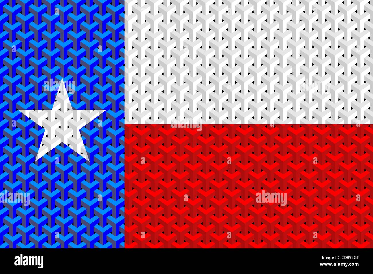 Abstract flag of the Texas - Illustration, Three dimensional flag of ...