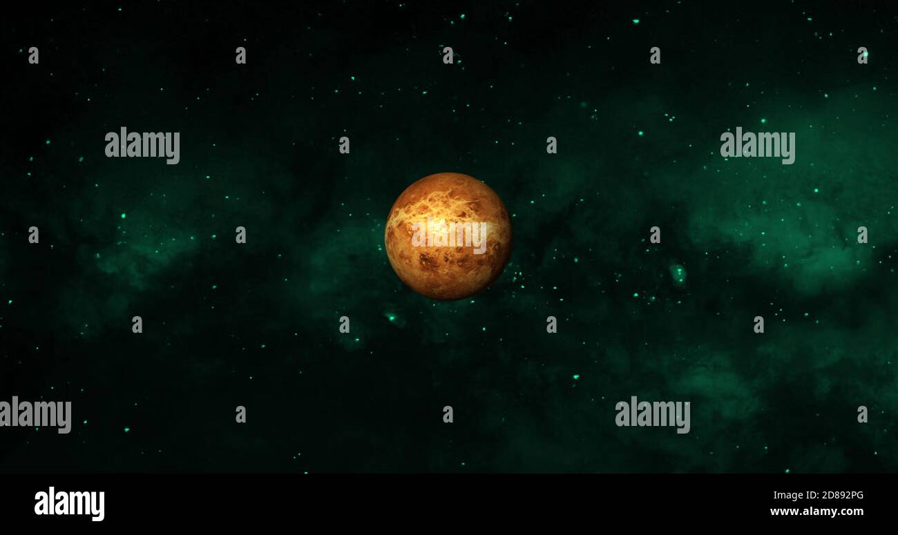 Venus 3d planet on space with colorful starry night. front view of ...