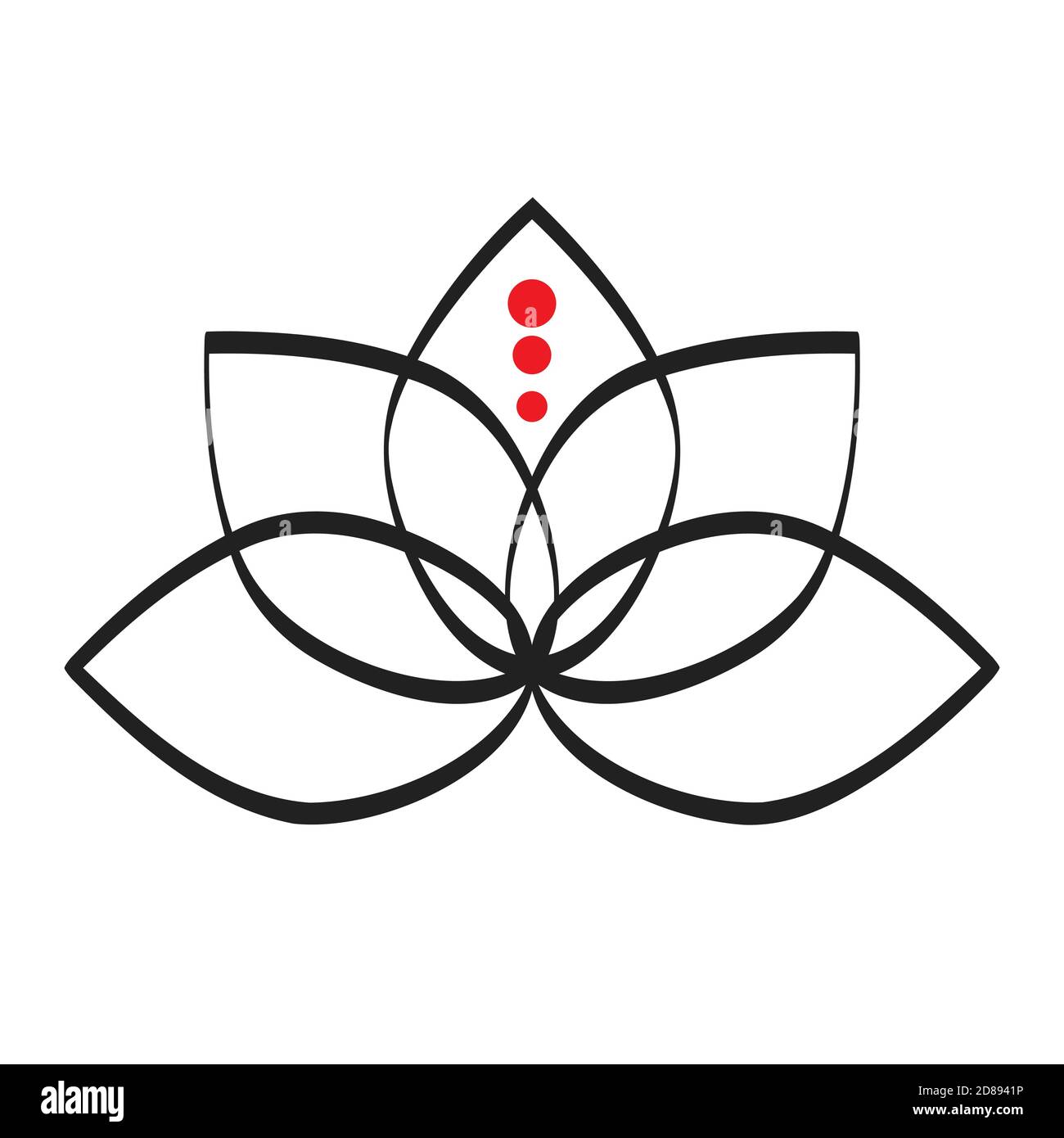 Simple lotos illustration. Yoga symbol tatoo emblem. Vector ...