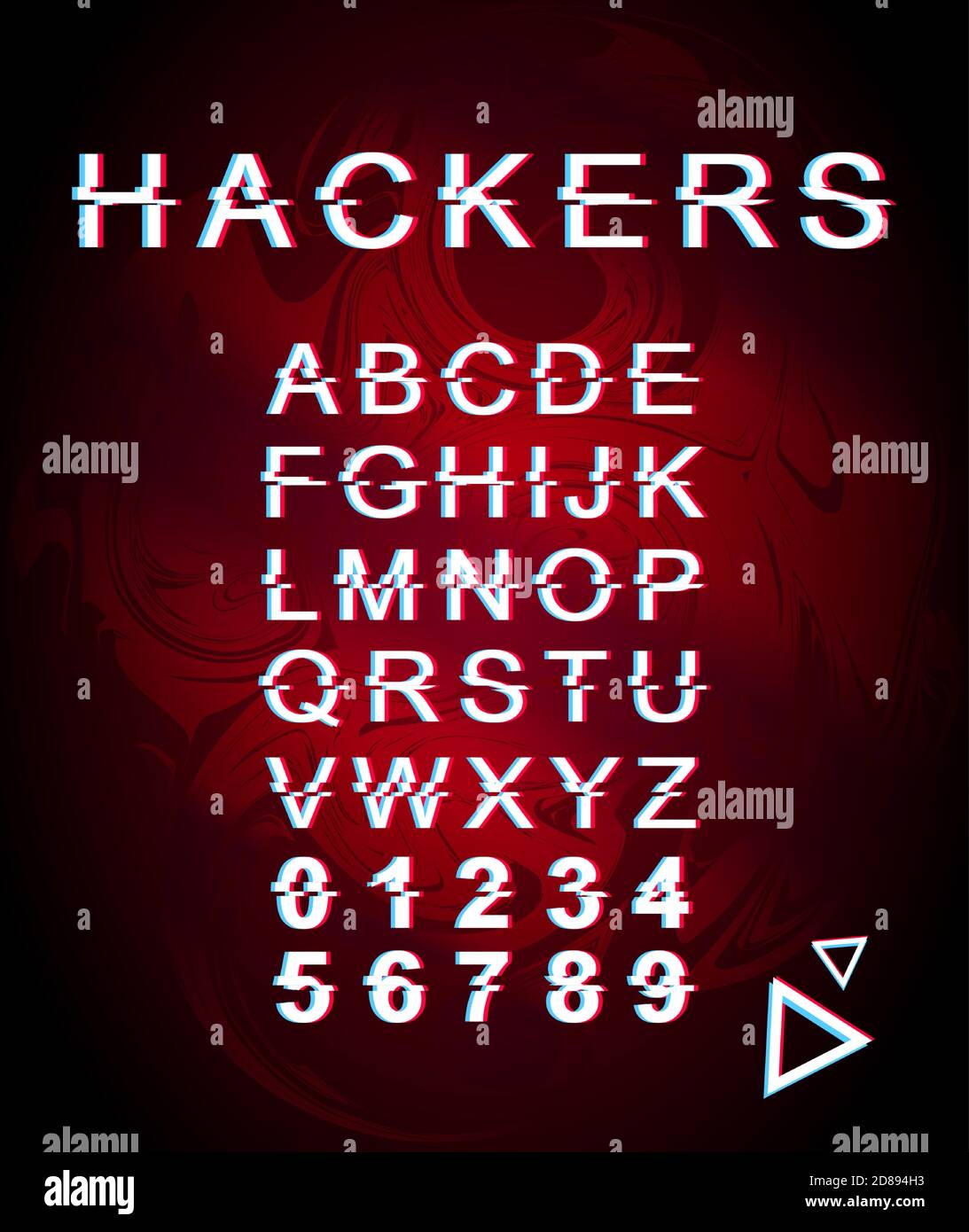 Hackers glitch font template Stock Vector Image & Art - Alamy