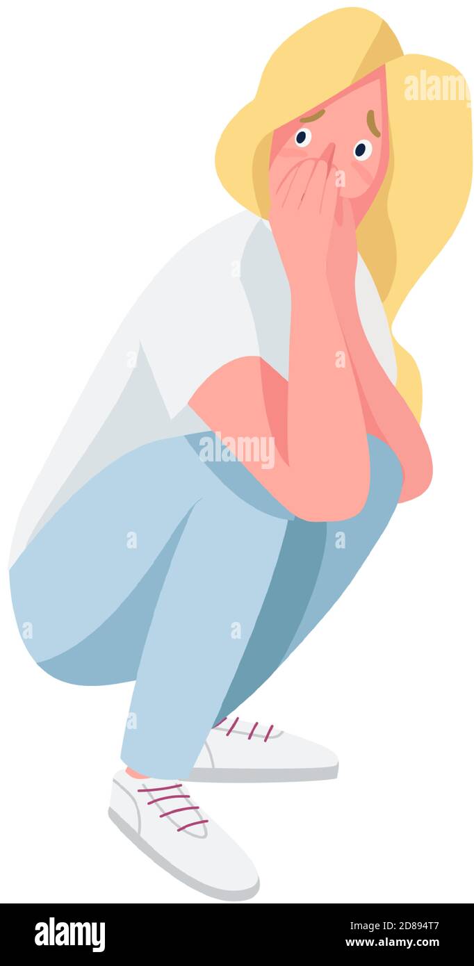 Terrified woman flat color vector detailed character Stock Vector Image ...