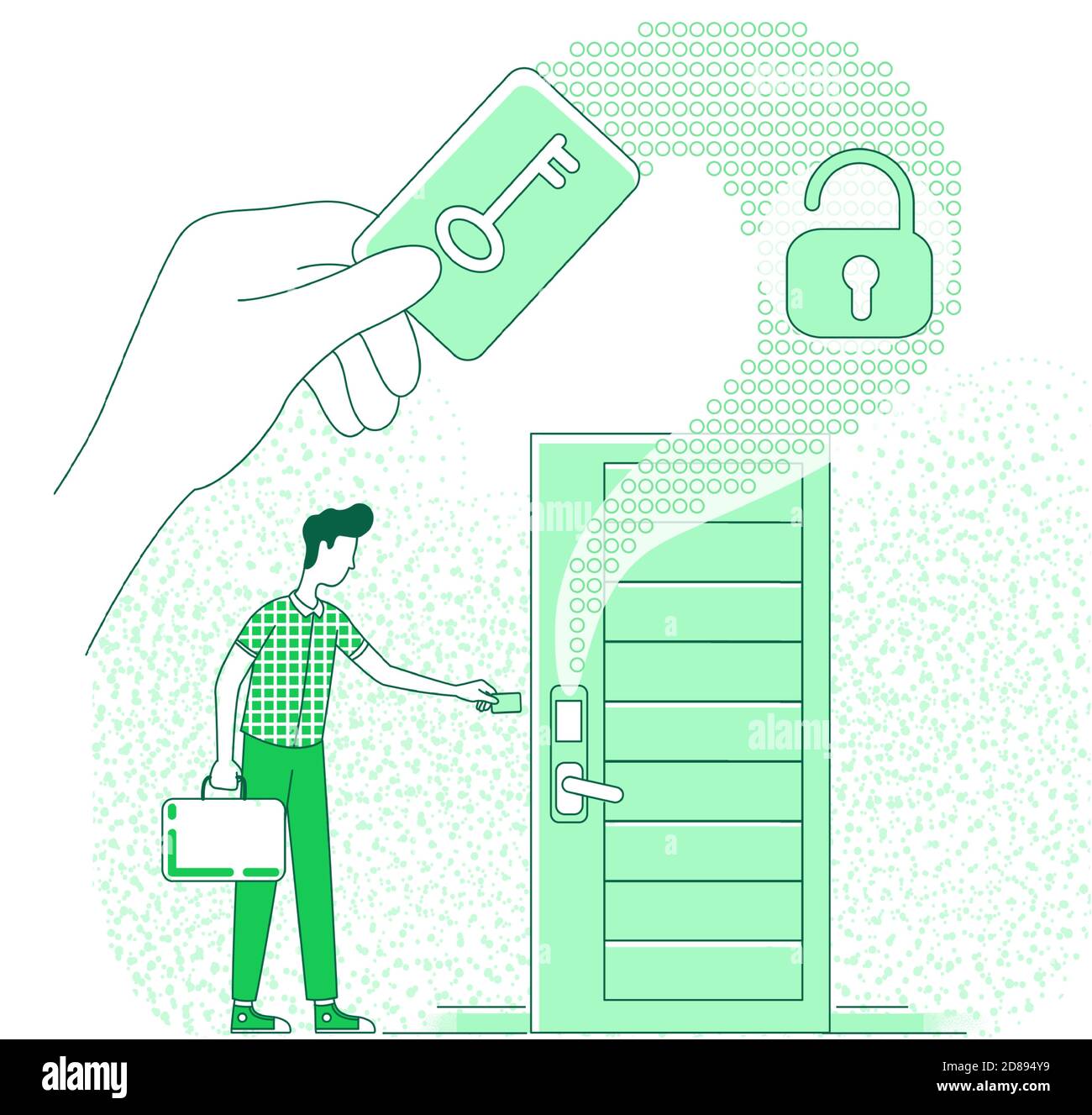 Electronic key thin line concept vector illustration Stock Vector Image ...