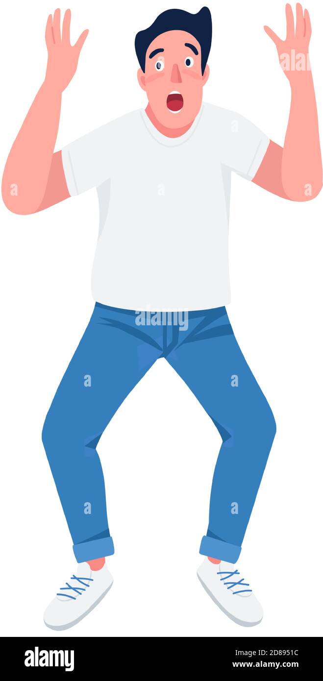 Shocked man flat color vector detailed character Stock Vector Image ...