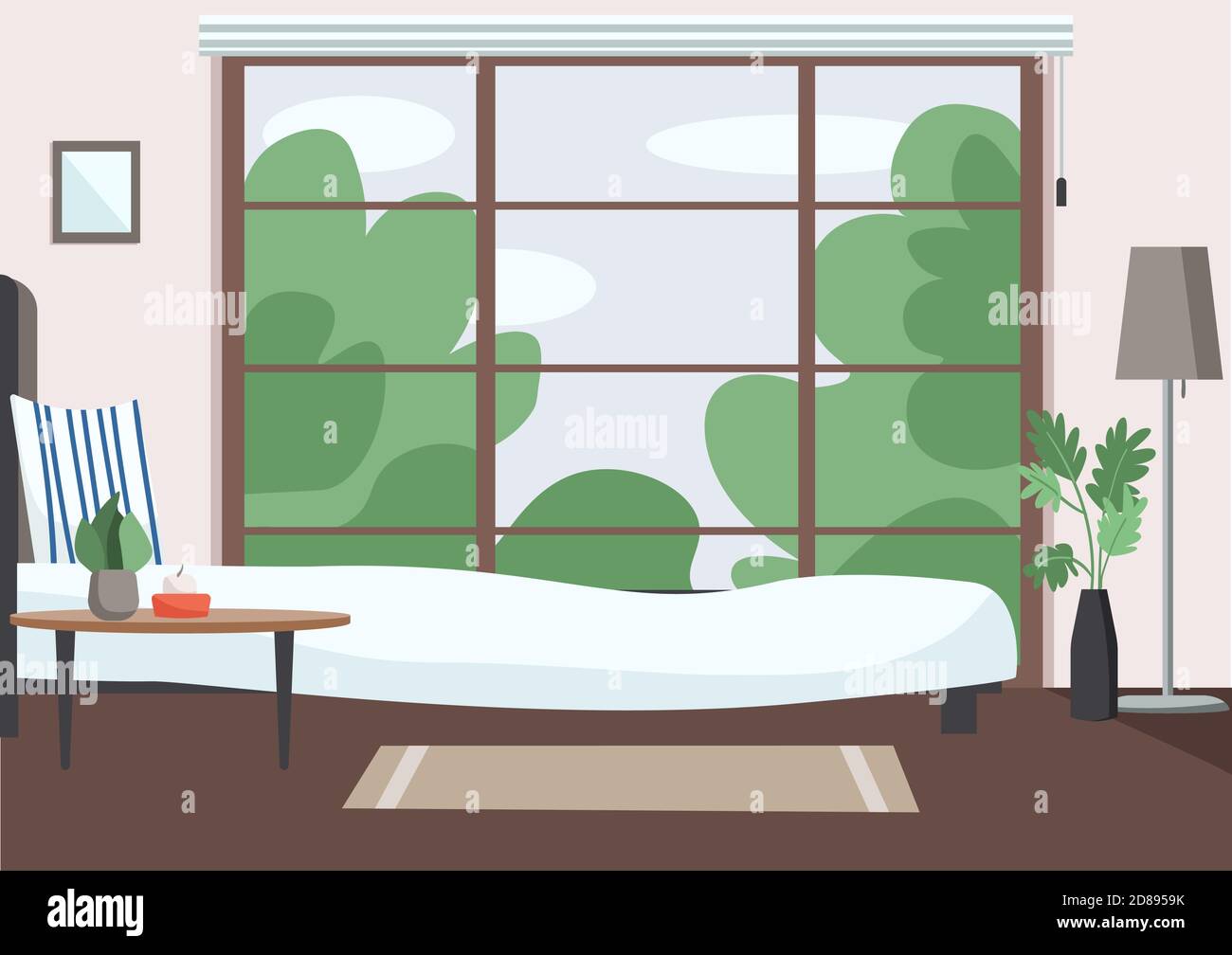Empty bedroom flat color vector illustration Stock Vector Image & Art ...