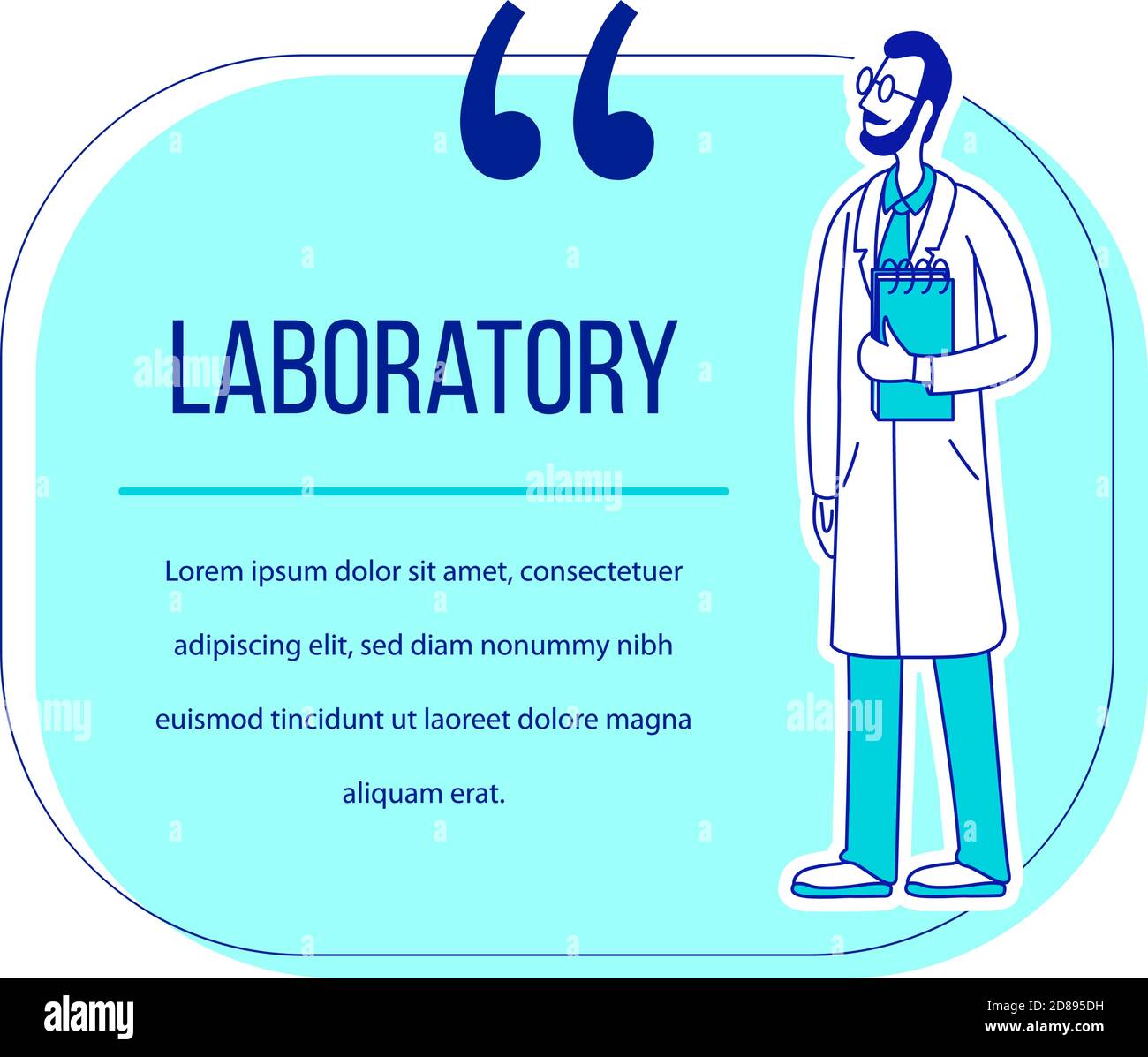 Laboratory flat silhouette vector character quote Stock Vector Image ...
