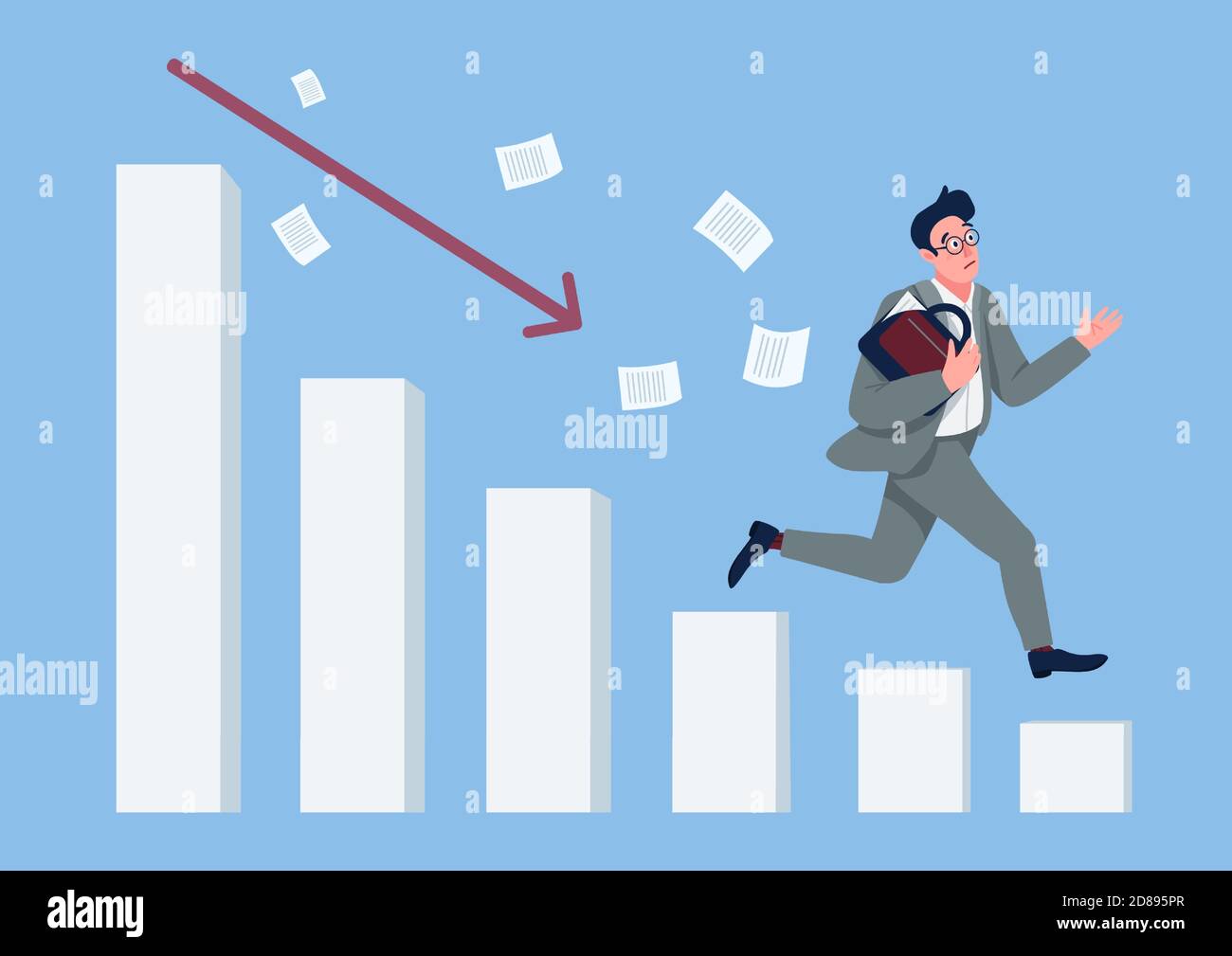 Economic crisis flat concept vector illustration Stock Vector Image ...