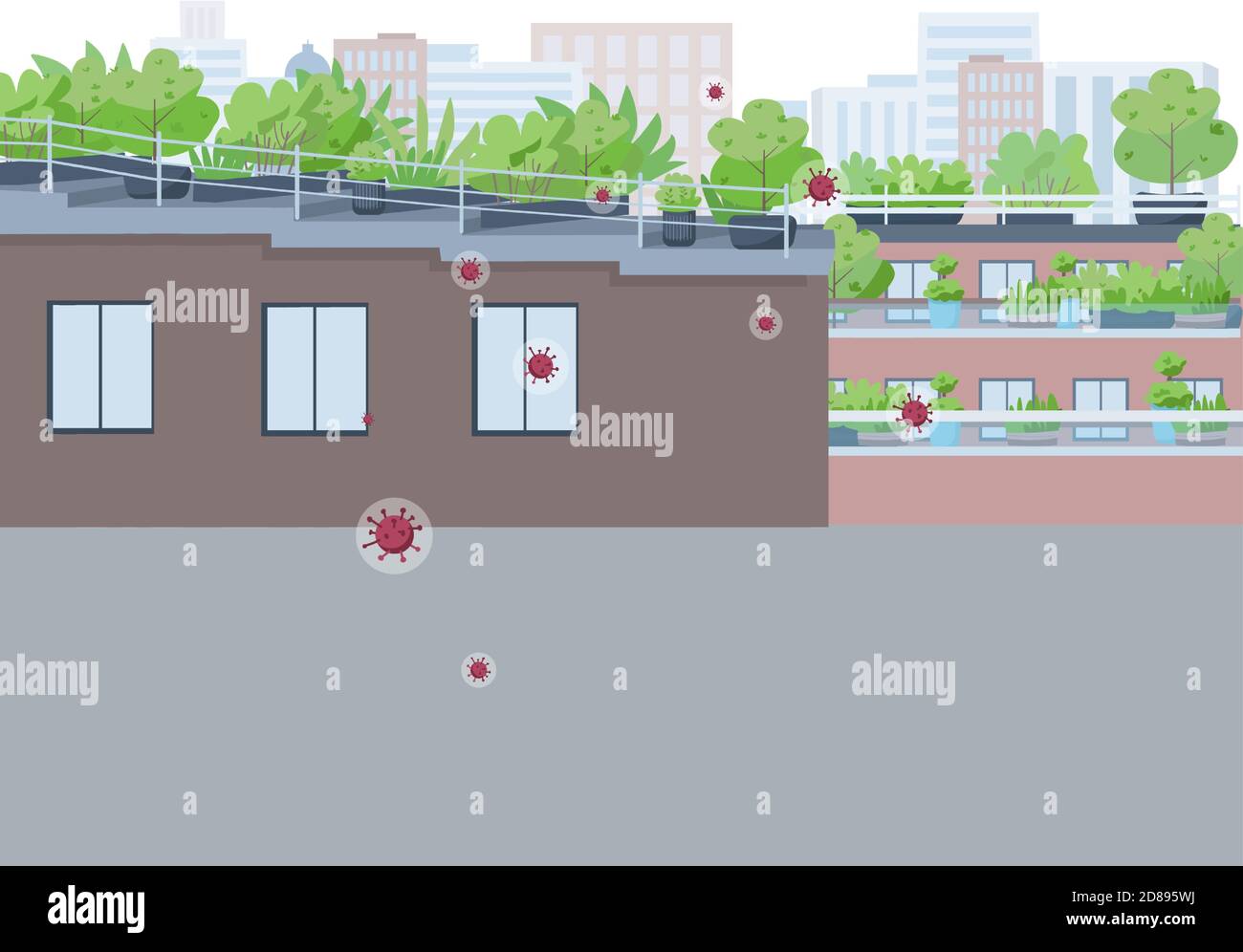 City quarantine flat color vector illustration Stock Vector Image & Art ...