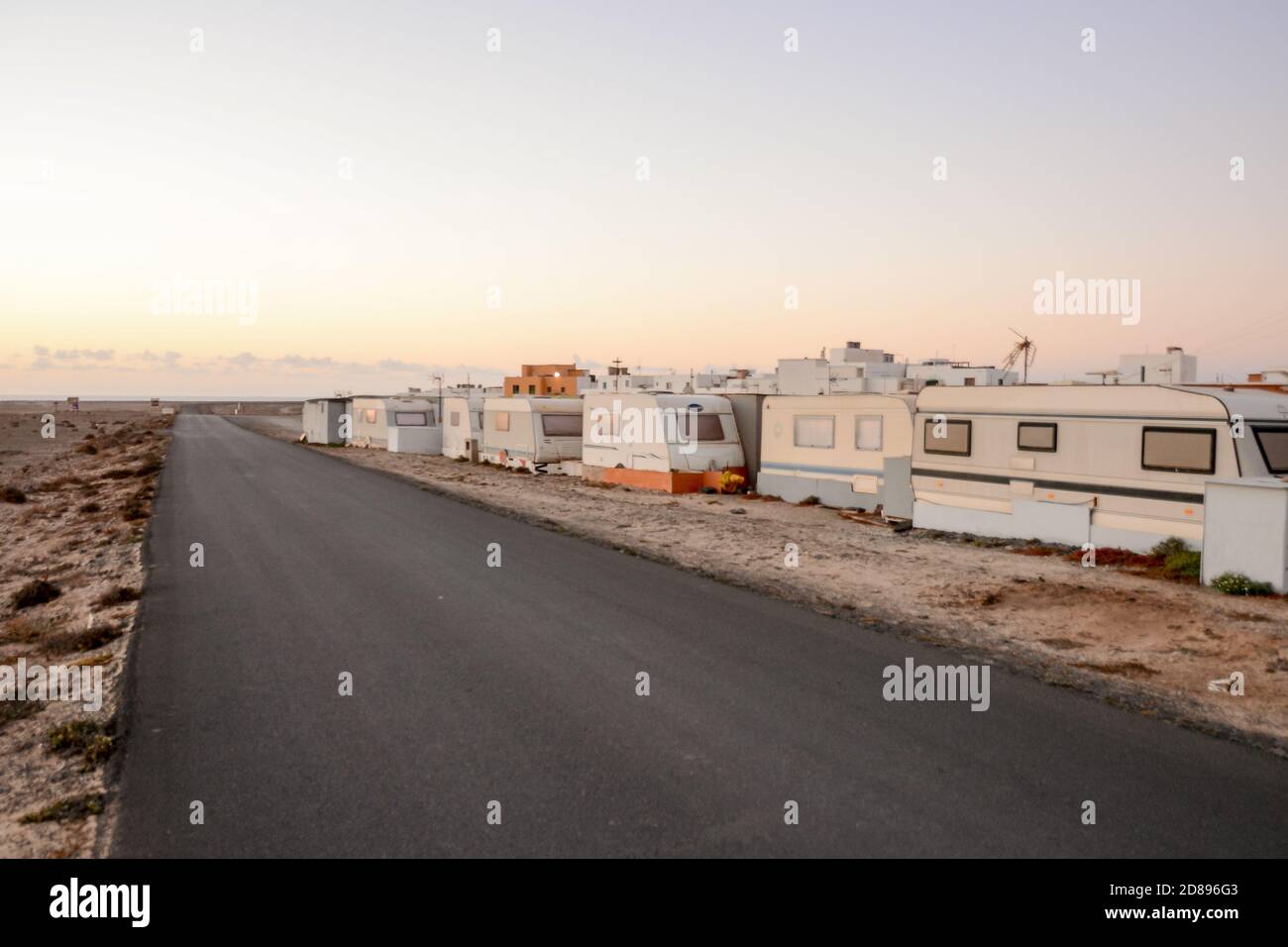 Caravan Park in the Desert Stock Photo - Alamy