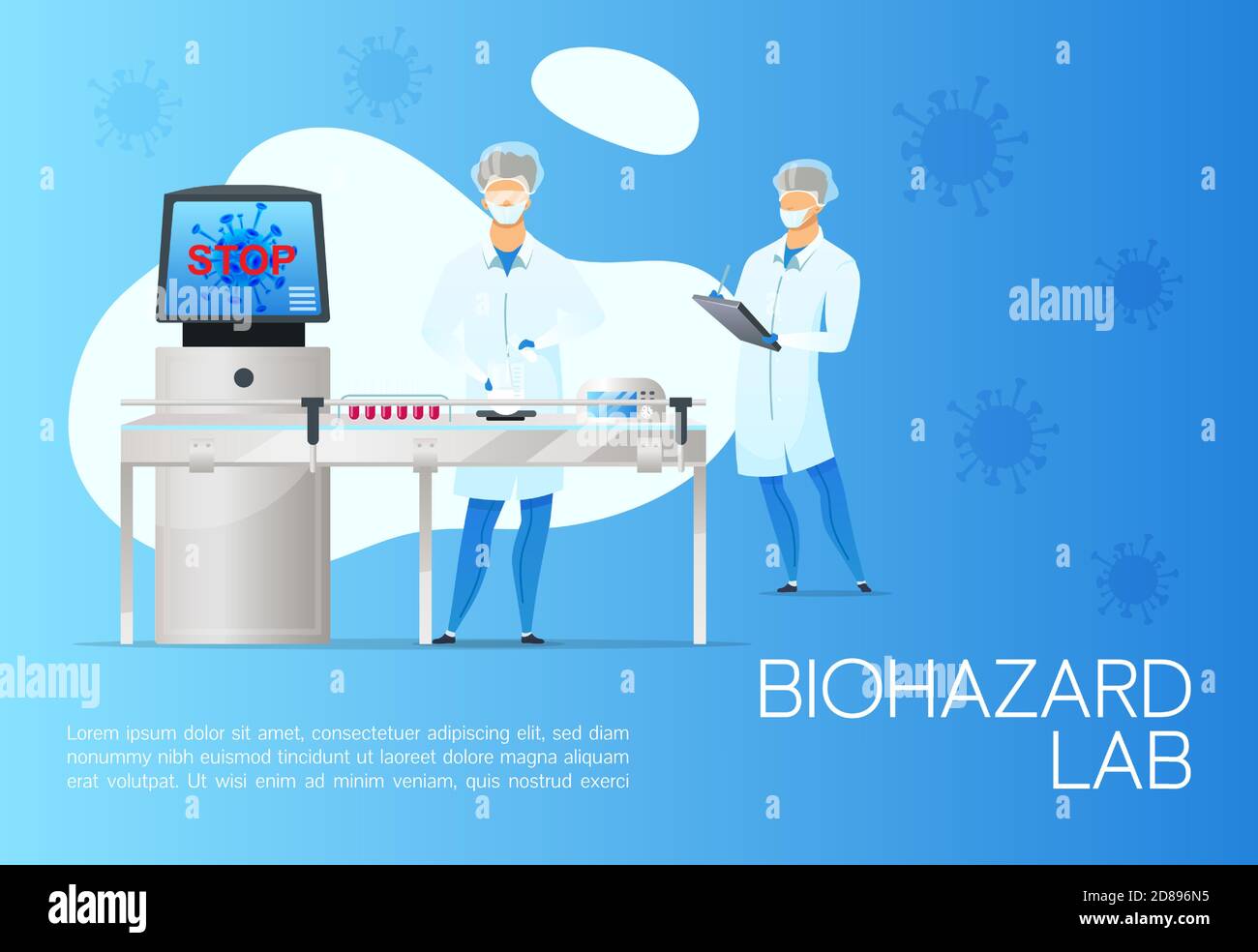 Biohazard lab banner flat vector template Stock Vector Image & Art - Alamy