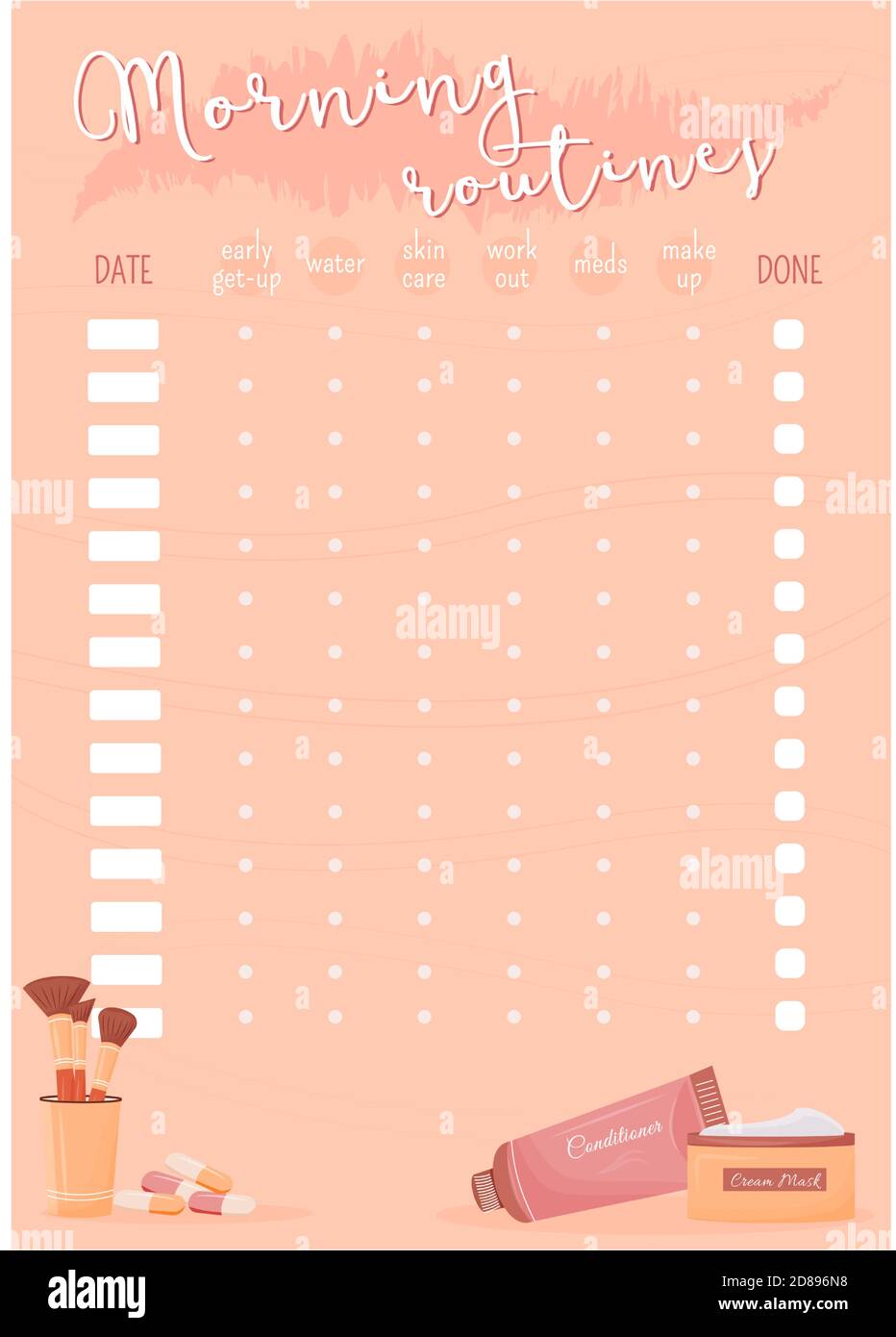 Mourning routines creative planner page design Stock Vector Image & Art ...