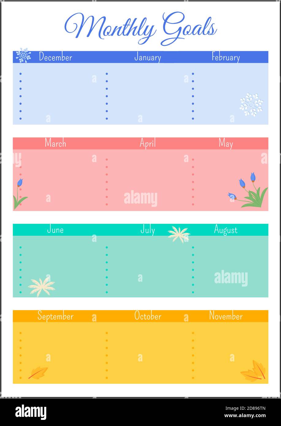 Monthly goals Stock Vector Images - Alamy