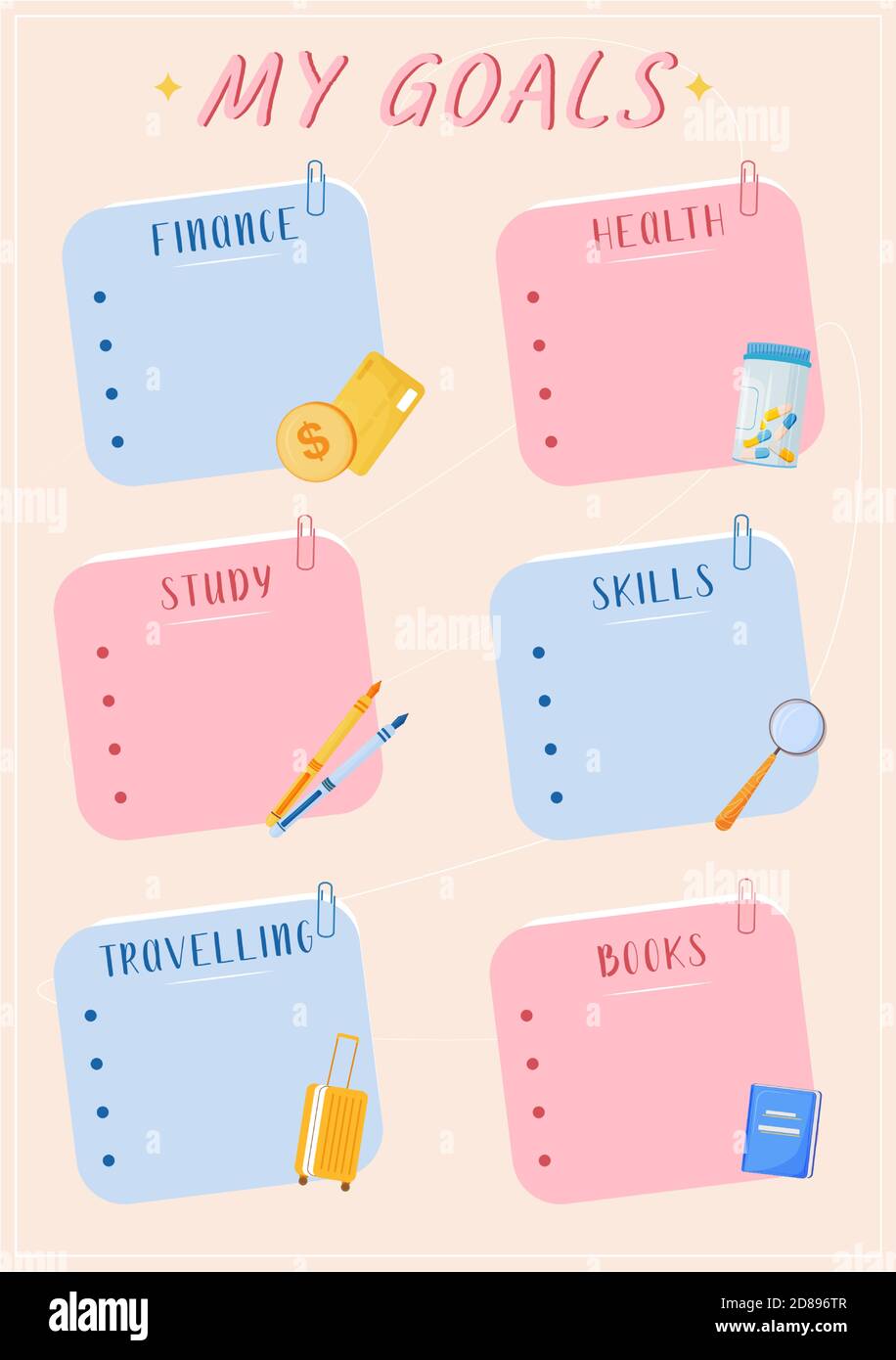 My goals creative planner page design Stock Vector Image & Art - Alamy