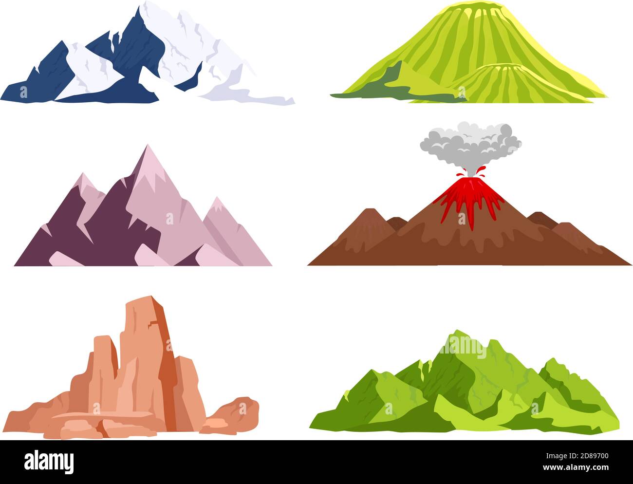 Mountains flat color vector objects set Stock Vector Image & Art - Alamy