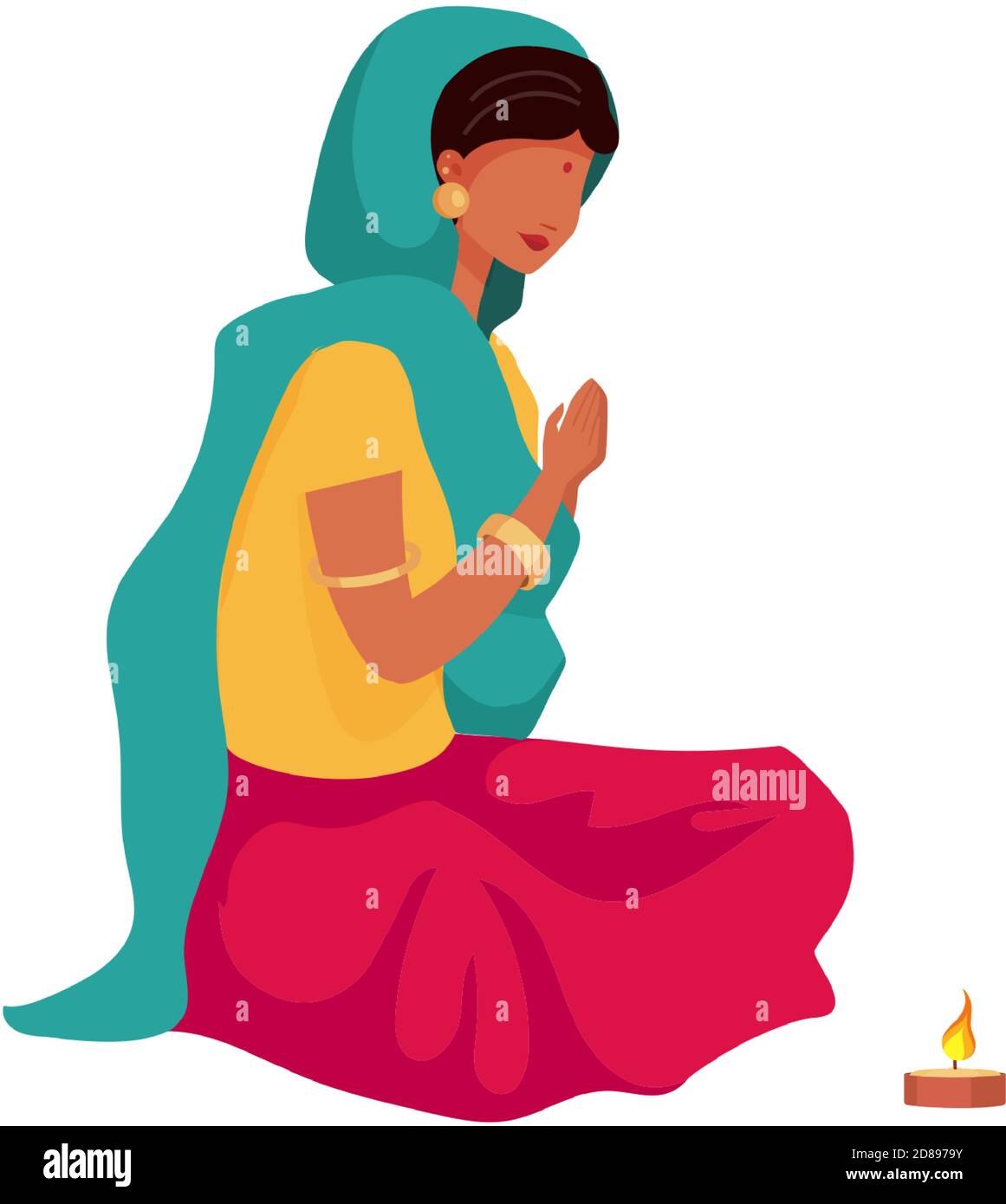 Spiritual light girl Stock Vector Images - Alamy