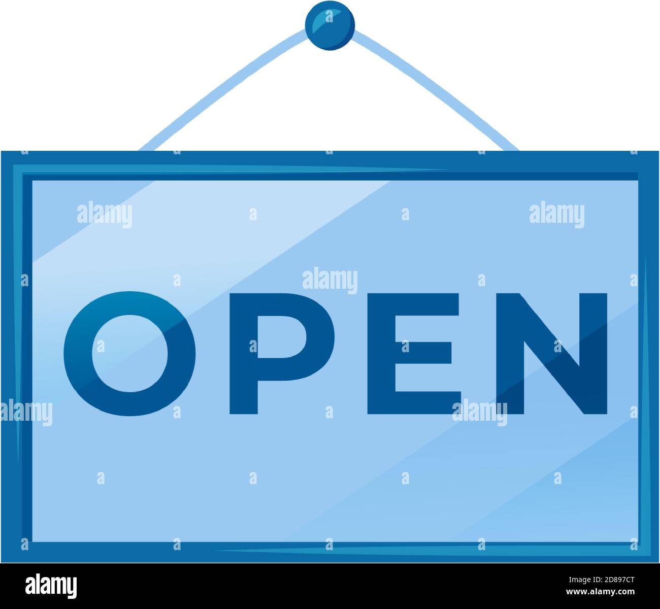 Open blue vector board sign illustration Stock Vector Image & Art - Alamy