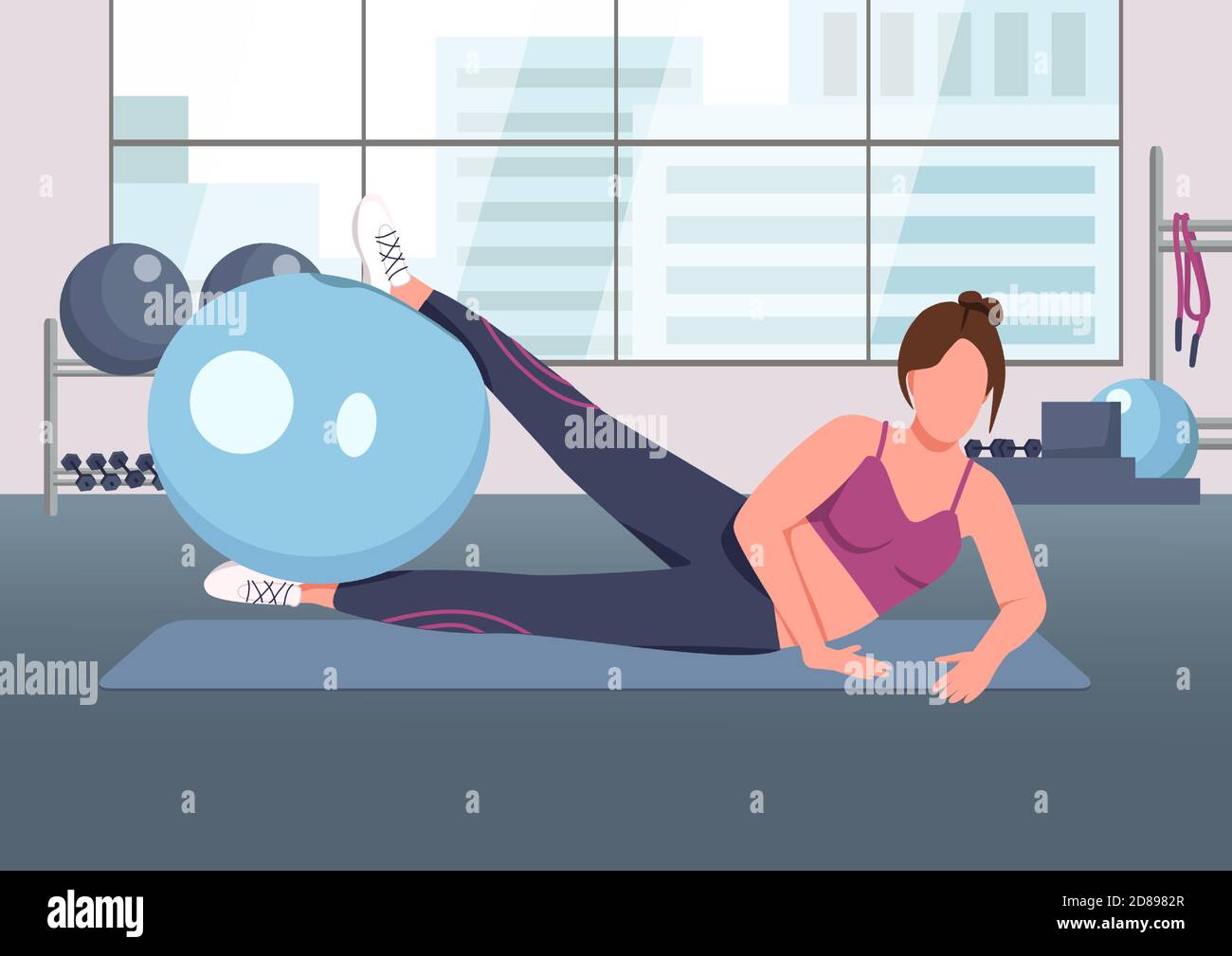 Pilates flat color vector illustration Stock Vector Image & Art - Alamy