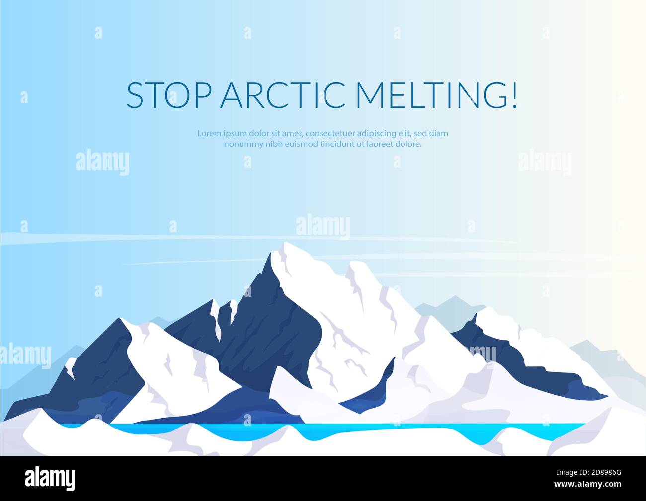 Stop arctic melting banner flat vector template Stock Vector Image ...
