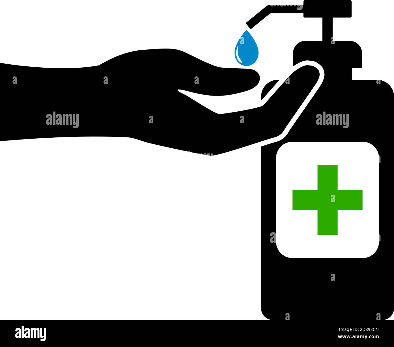 using hand sanitizer symbol or icon, covid-19 coronavirus safety ...