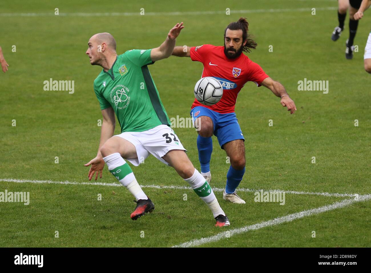 Sam Deering of Dagenham and Redbridge and Josh Staunton of Yeovil Town ...