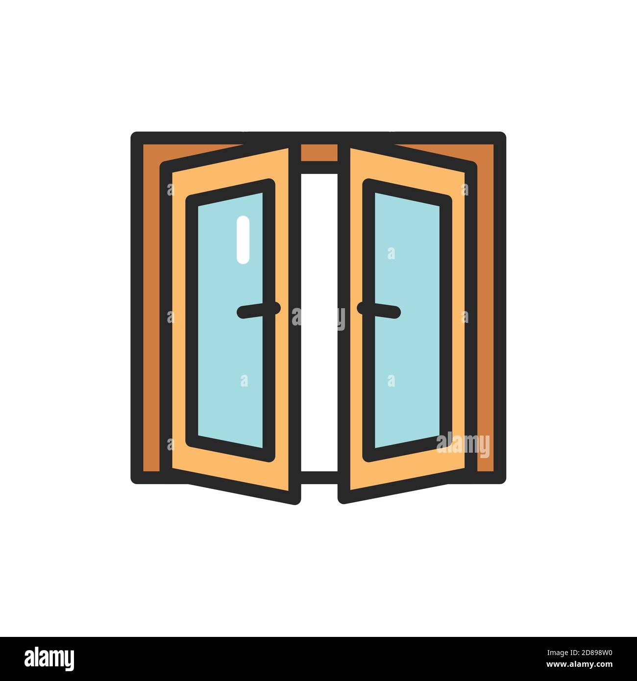 Double doors entrance Stock Vector Images - Alamy