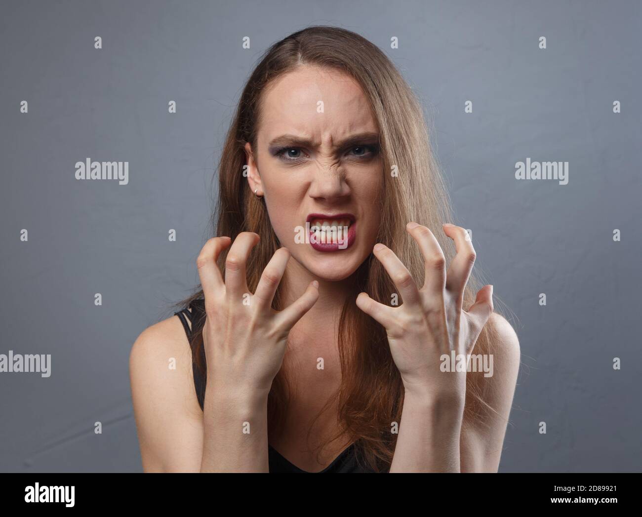 Furious girl portrait hi-res stock photography and images - Alamy