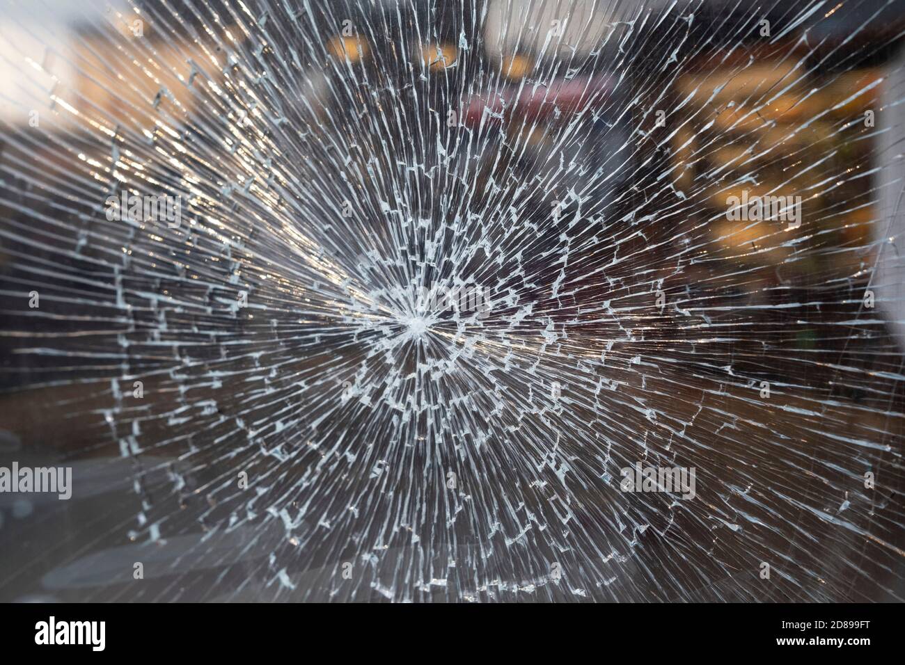 Smashed glass window on 7th October 2020 in Birmingham, United Kingdom ...
