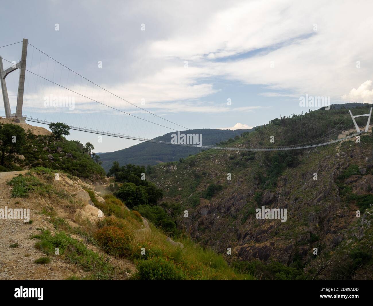 The 500m long suspension bridge over river Paiva gorg, the longest in ...