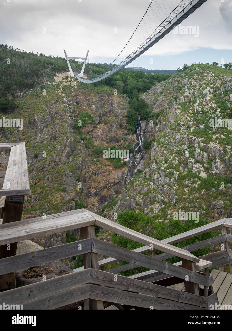 The 500m long suspension bridge over river Paiva gorg, the longest in ...