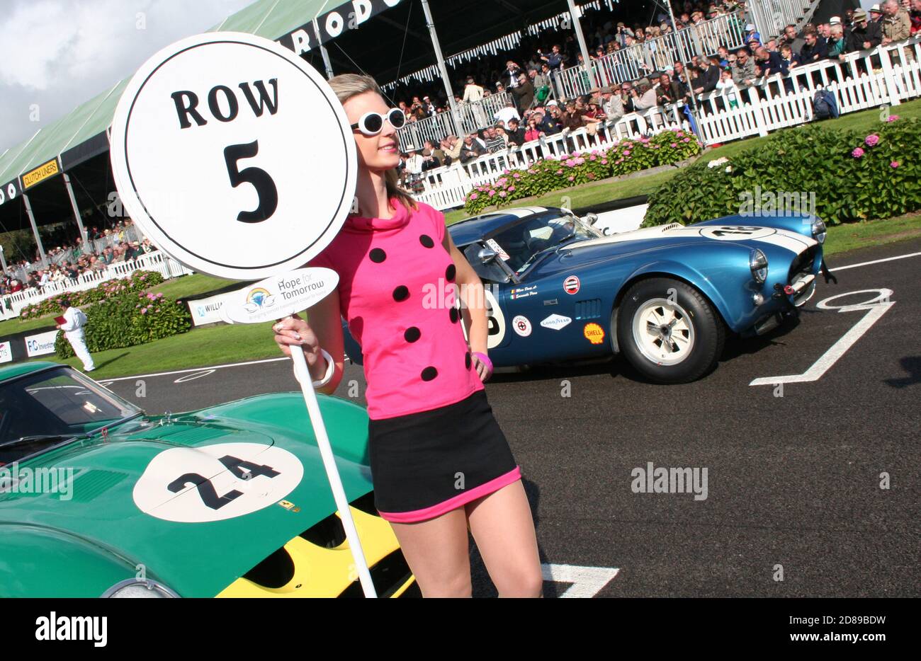 Beautiful Grid Girls at 2011 Goodwood Revival Stock Photo - Alamy