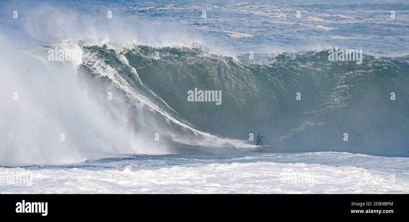 Surfers take to high waves caused by Atlantic swells in Mullaghmore in ...