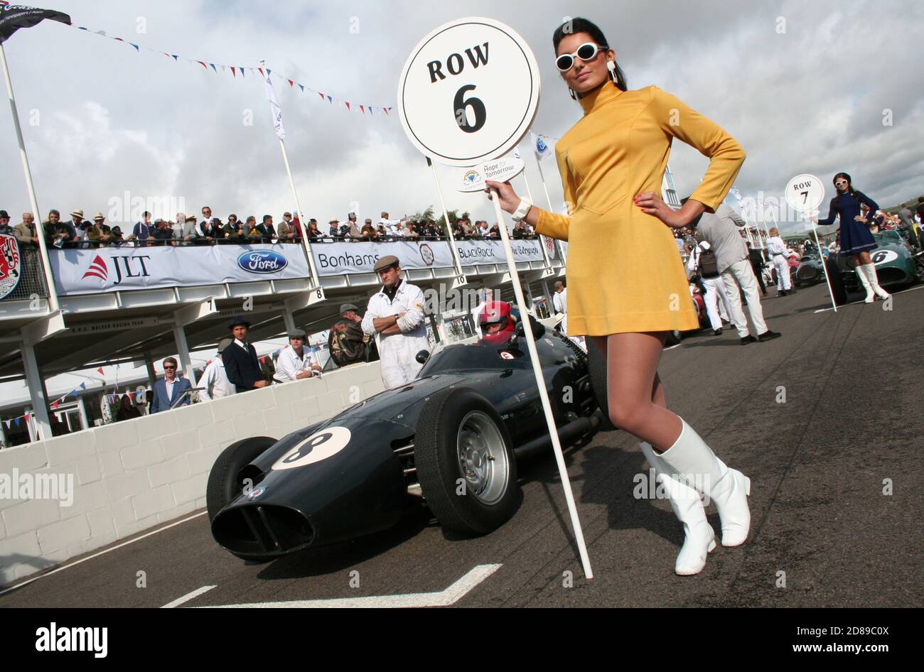 Beautiful Grid Girls at 2011 Goodwood Revival Stock Photo - Alamy