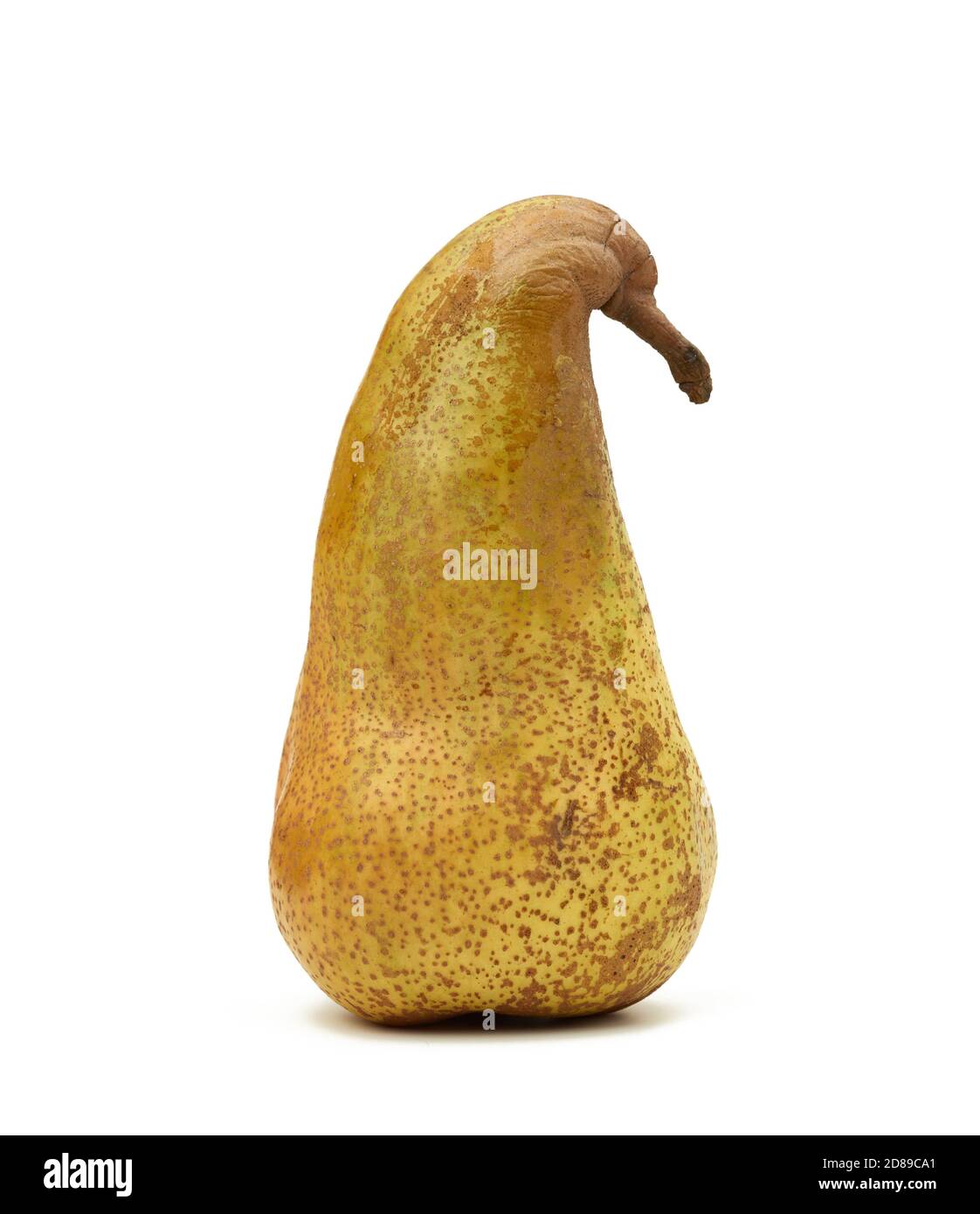 big ripe green pear isolated on white background, close up Stock Photo ...