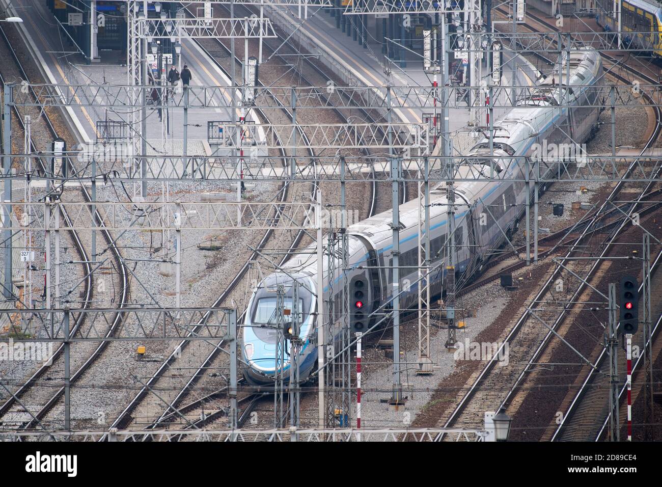 Pendolino high speed train in Gdansk, Poland. October 26th 2020 ...